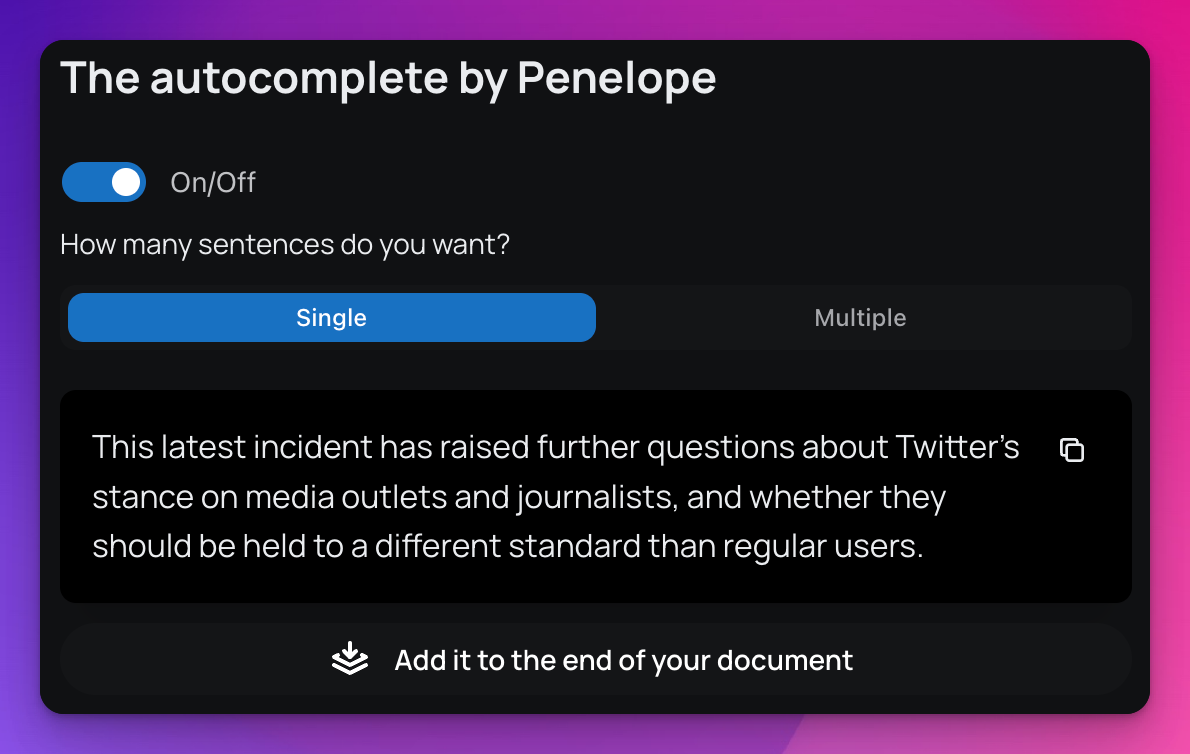 Penelope AI - The markdown editor that helps you write seamlessly